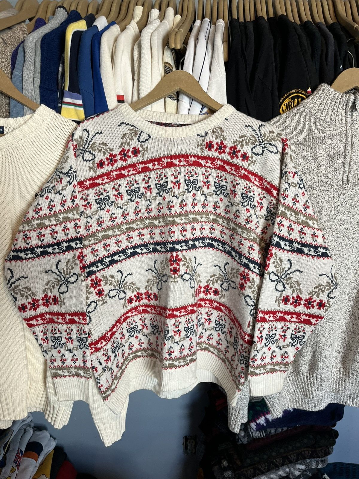 Streetwear × Vintage Vintage abstract aop sweater | Grailed