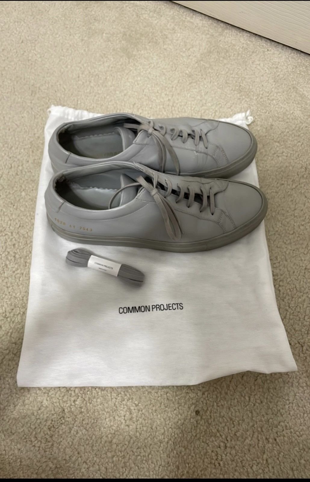 Common Projects Common Projects Grey Original Achilles Low Top Sneakers ...