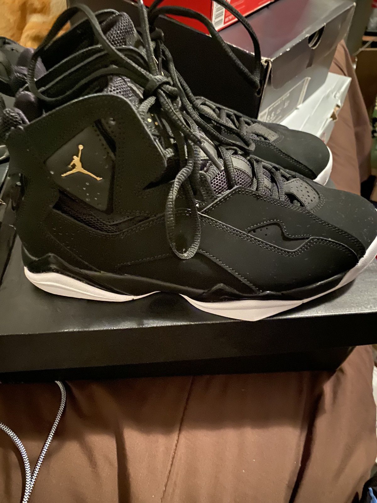 Jordan Brand Air Jordan True Flight Black Metallic Gold Black White ...