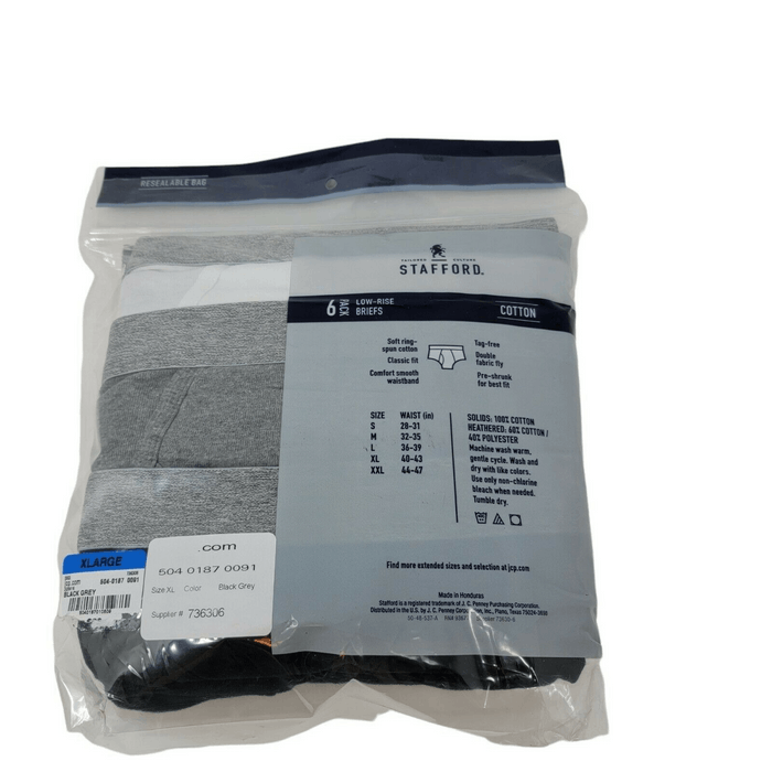 Stafford Stafford Mens 6-Pack Low-Rise Briefs Size XL 100% Cotton | Grailed