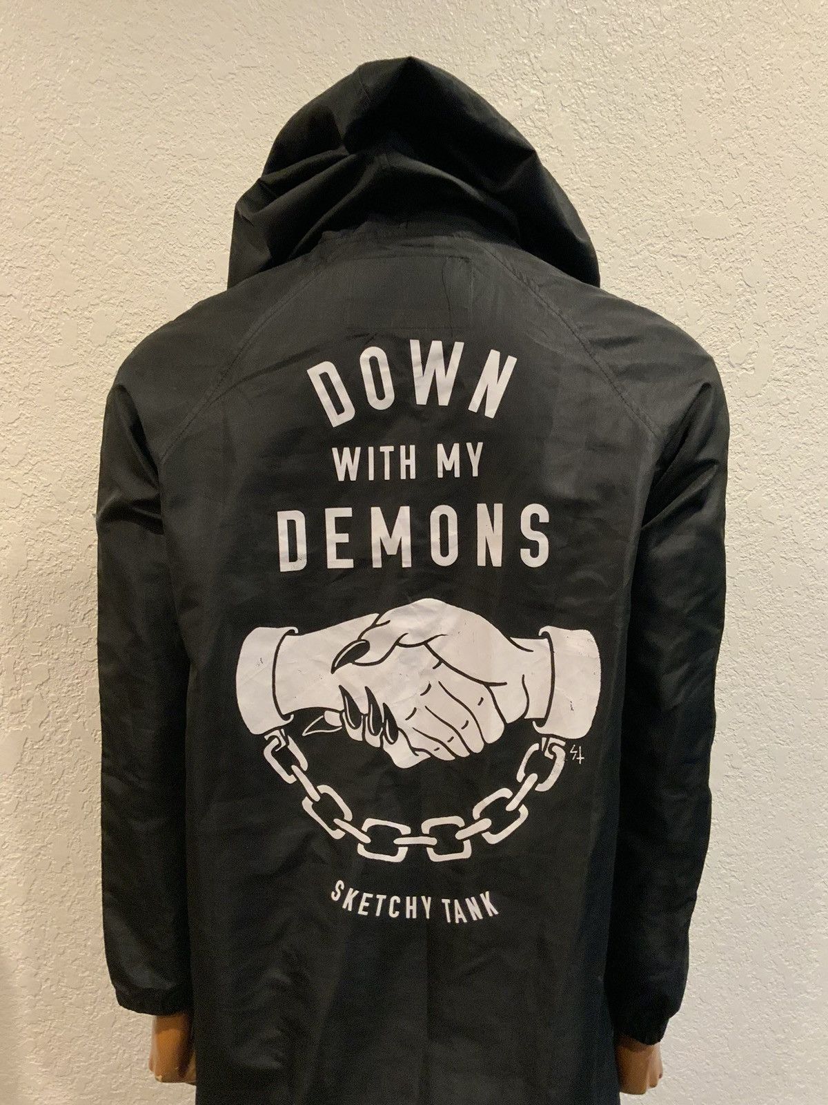 Streetwear Sketchy Tank Lurkin Down With My Demons Windbreaker Jacket ...