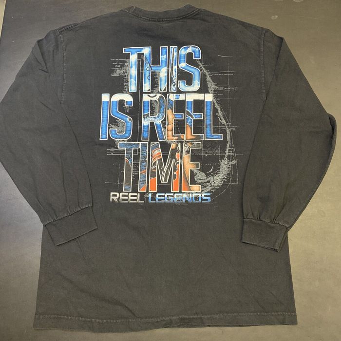 Reel Legends Mens Reel Legends Shirt Black Large Long Sleeve Fishing ...