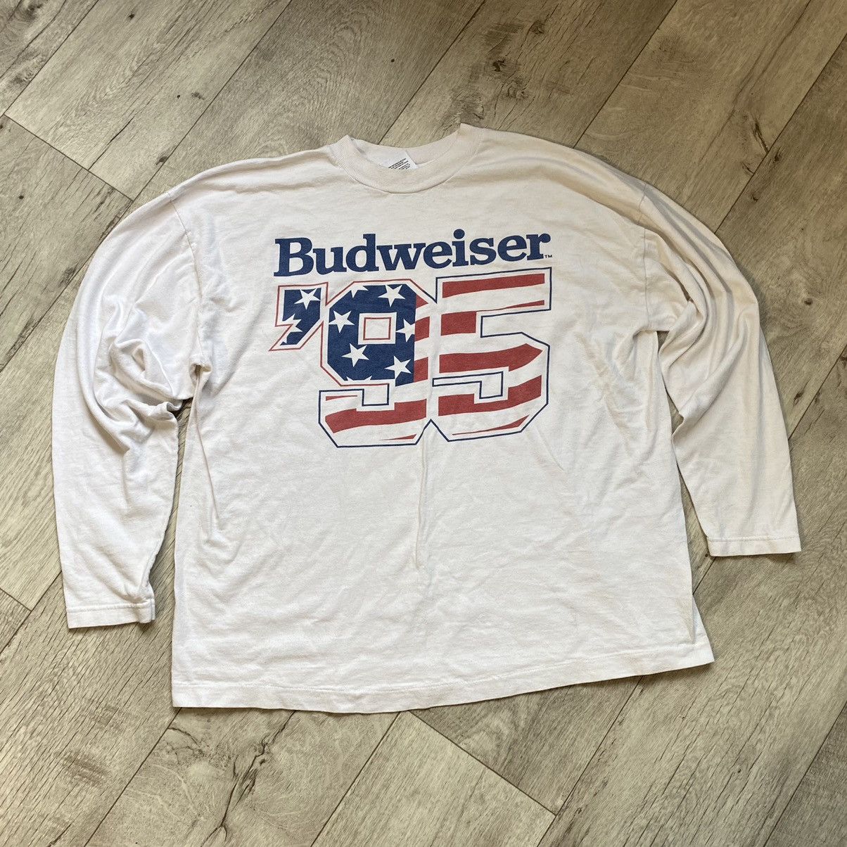 Budweiser × Streetwear × Vintage VINTAGE 1995 BUDWEISER BEER LONG ...