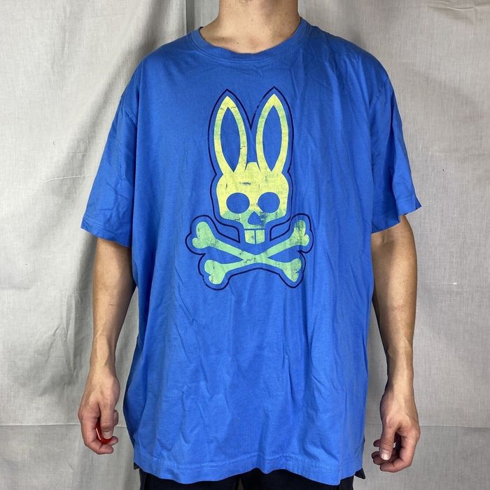 Psycho Bunny Psycho Bunny by Robert Godley T-Shirt 4XL blue graphic ...
