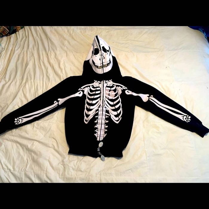 LRG LRG Full Zip Up Skeleton Hoodie Black Level Sportswear SZ 12 | Grailed