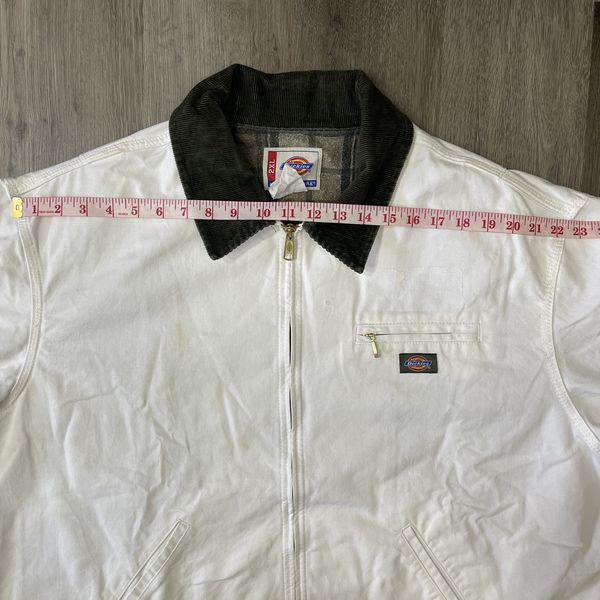 Vintage Vintage 90’s Dickies Flannel Lined Painters Jacket White | Grailed
