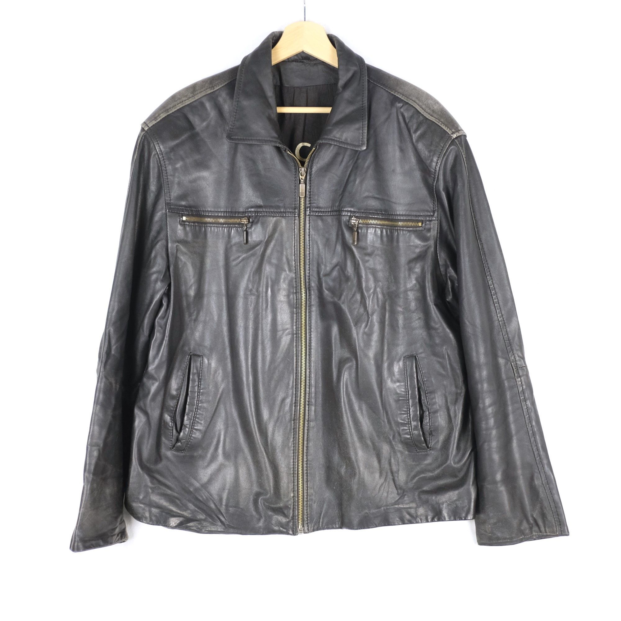 Vintage Vintage Cerretto leather jacket faded & worn to perfection ...