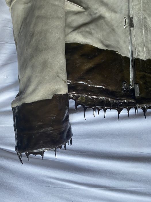 Carol Christian Poell CCP Object Dyed Rubber Drip Leather Jacket | Grailed
