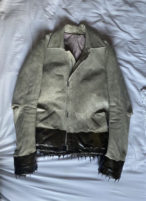 Carol Christian Poell CCP Object Dyed Rubber Drip Leather Jacket | Grailed