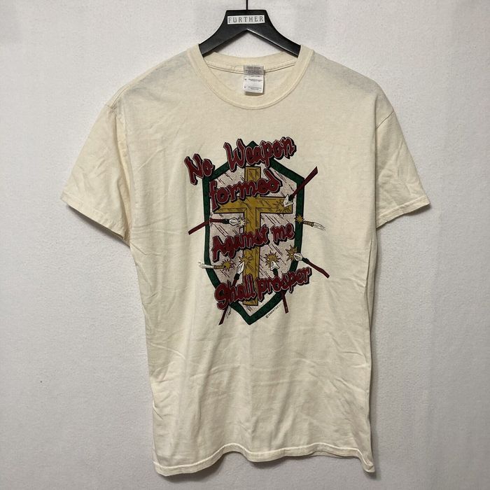 Gildan Y2K Jesus Christian God No Weapon Formed Against Me Cross | Grailed