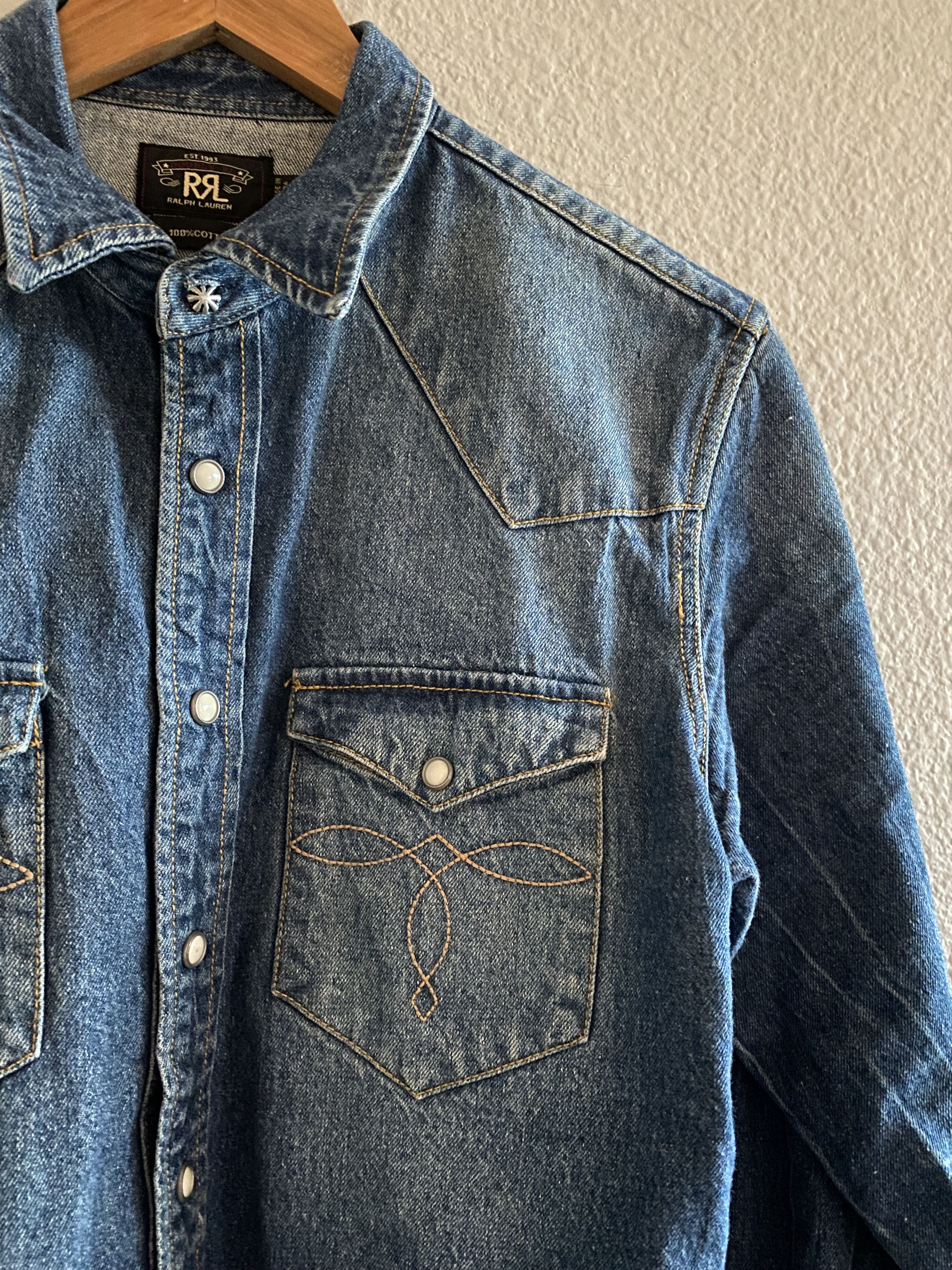 RRL Ralph Lauren RRL Denim Western Shirt | Grailed