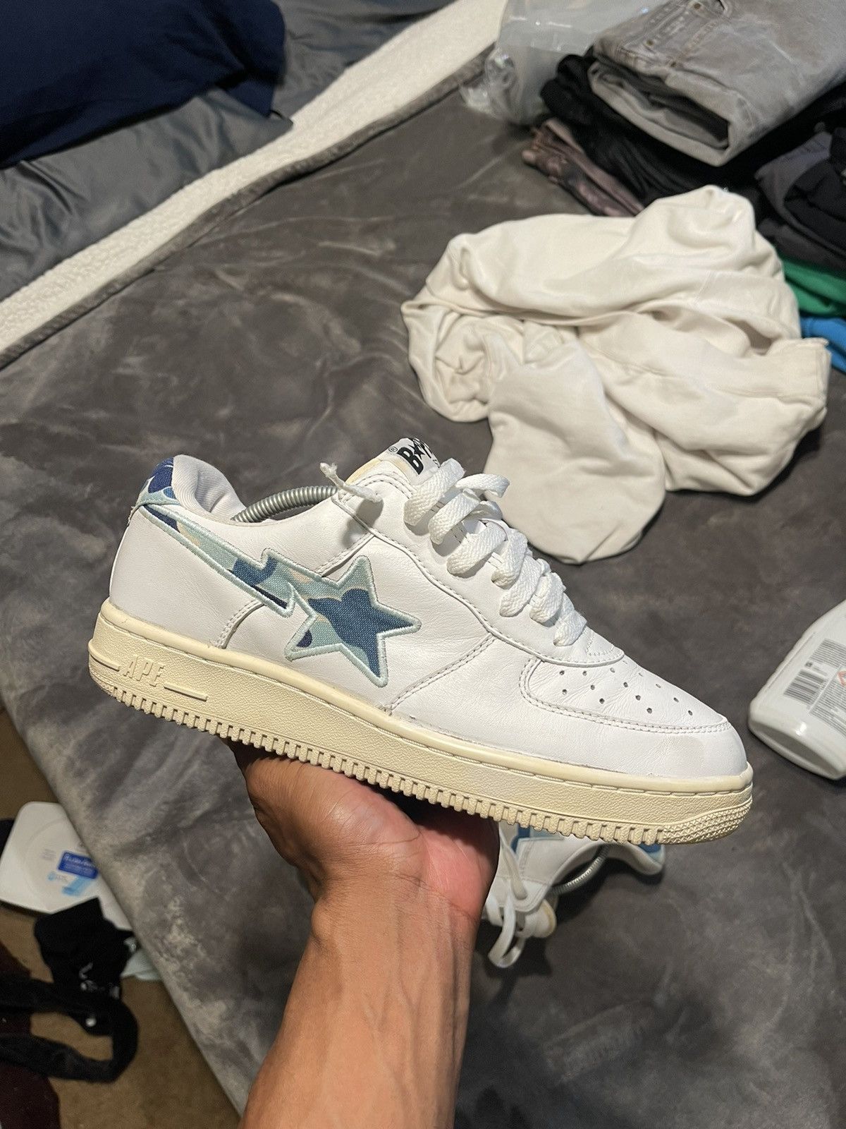 Bape Bapesta Blue Camo | Grailed
