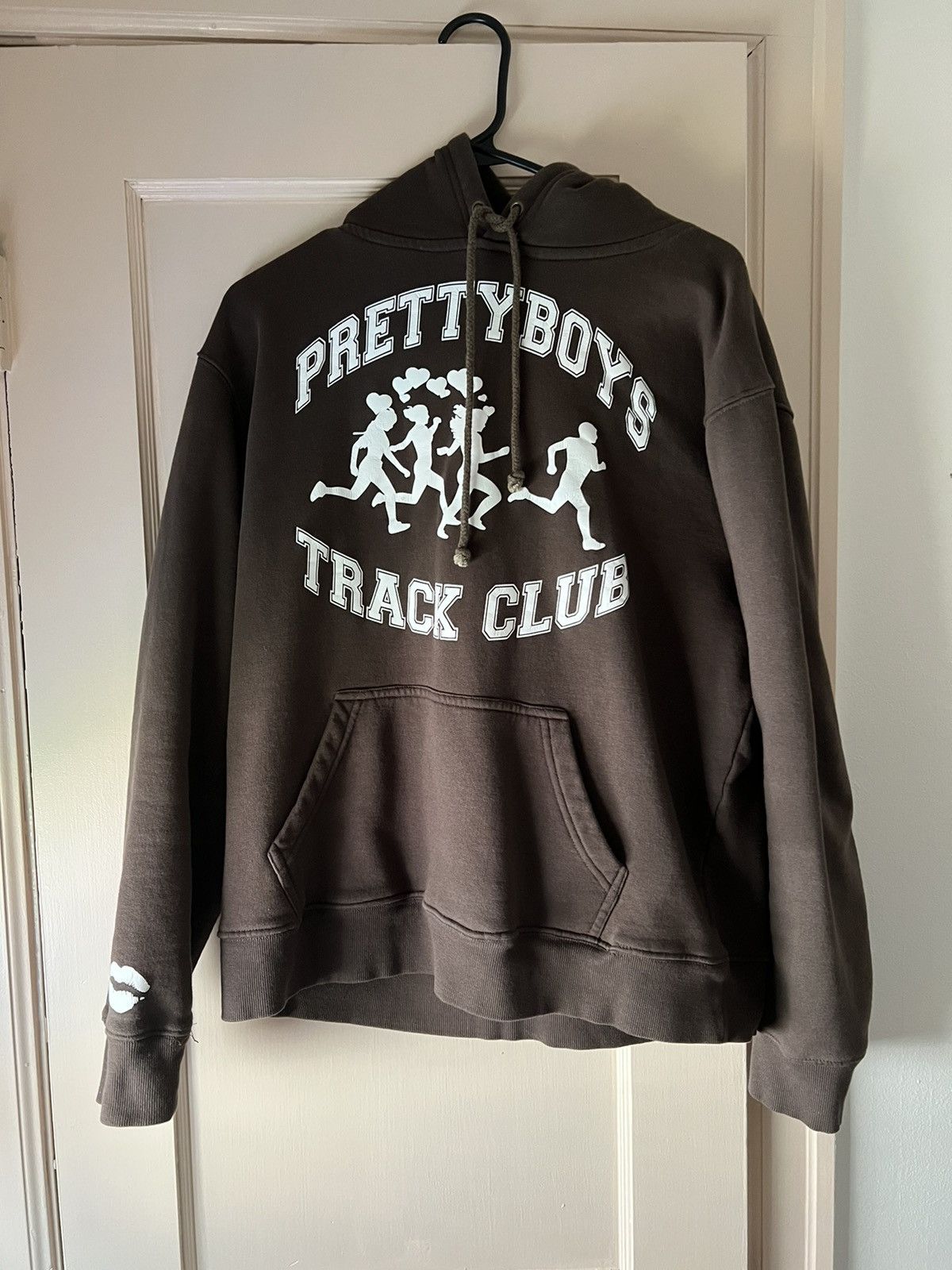 Streetwear Pretty Boys Track Club Brown Pullover Hoodie | Grailed