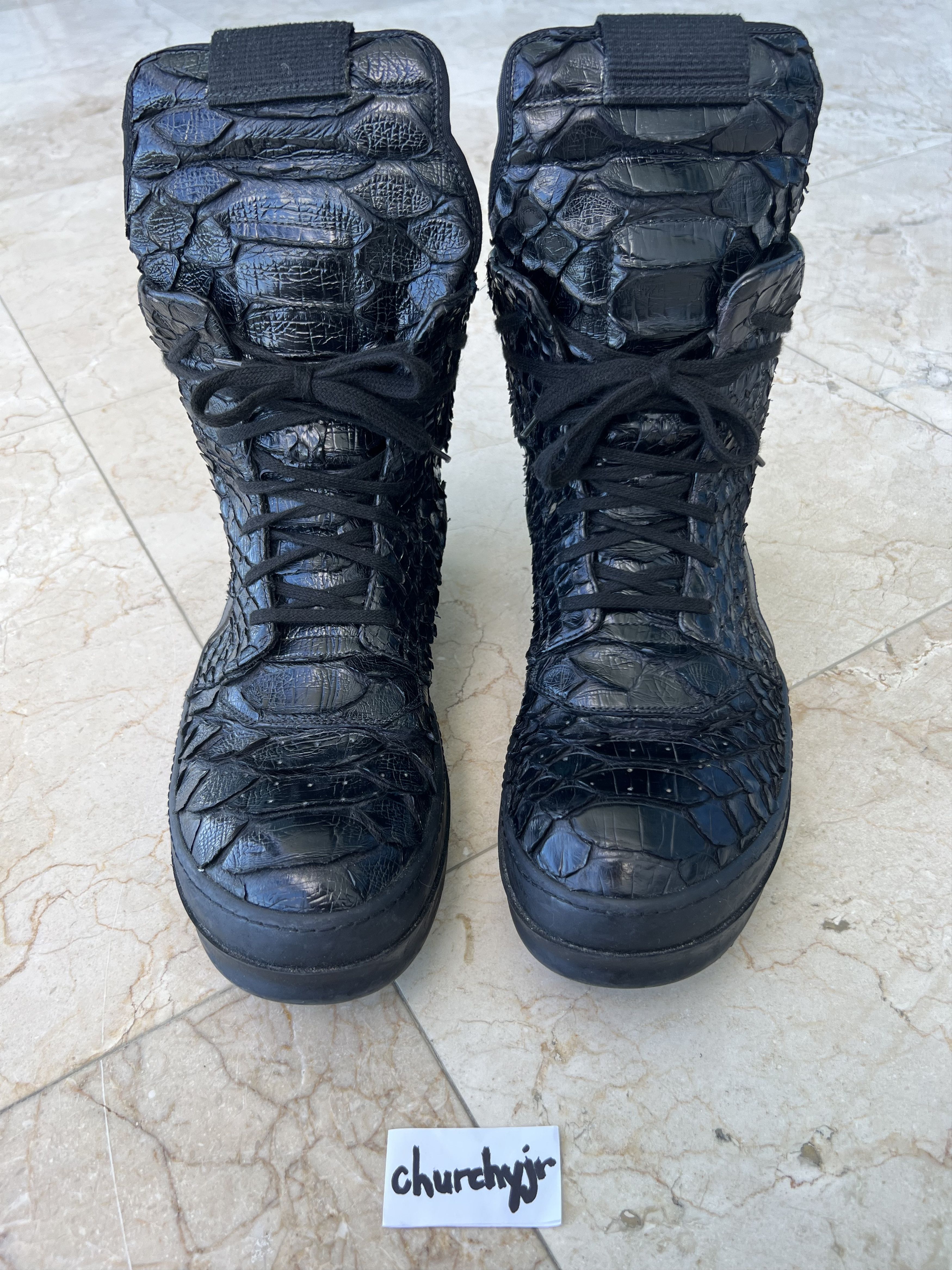 Rick Owens Rick owens black python geobasket SS15 FAUN | Grailed