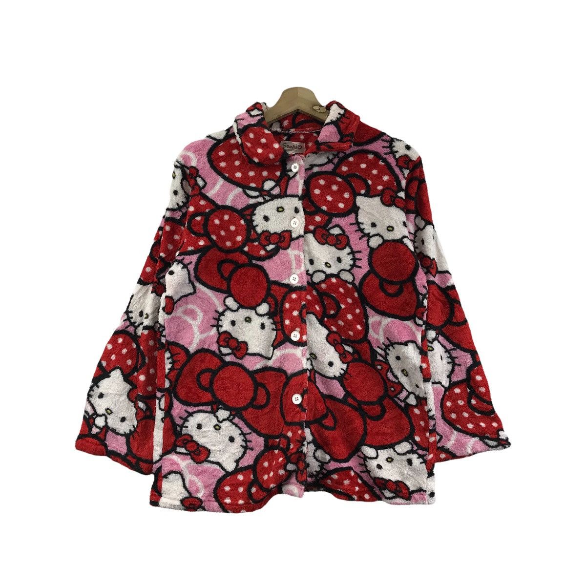Vintage Vtg 90’ HELLO KITTY JAPAN Sanrio All Over Print Fleece Jacke | Grailed