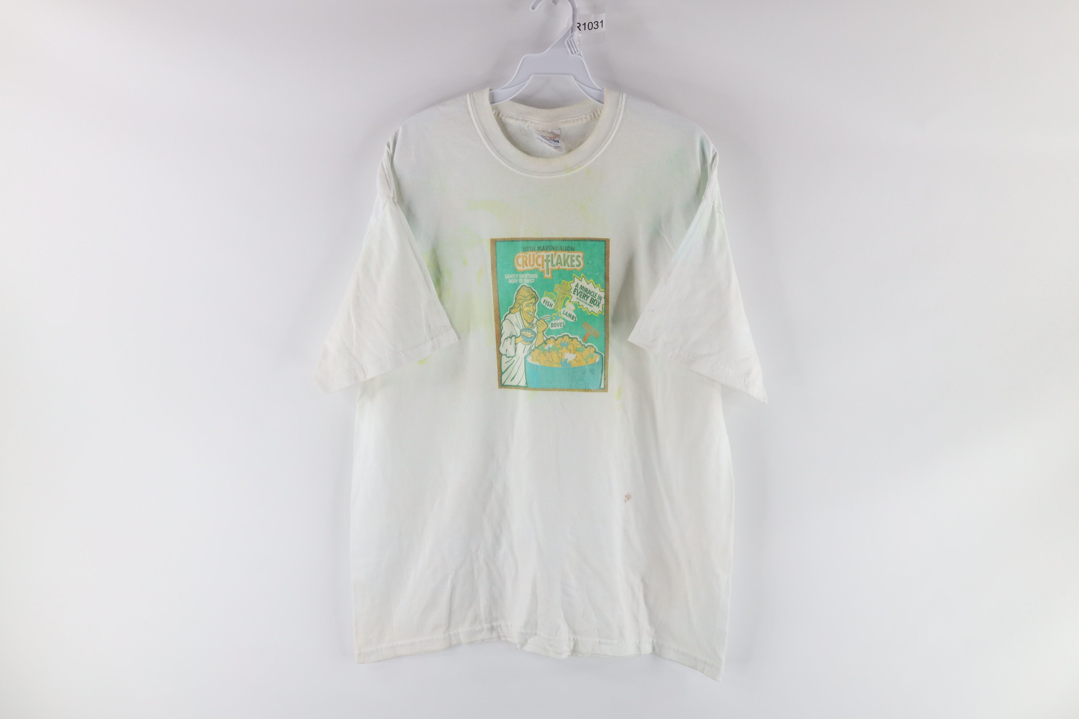 Vintage Vintage Thrashed Jesus Is Coming Open Cruciflakes T-Shirt | Grailed