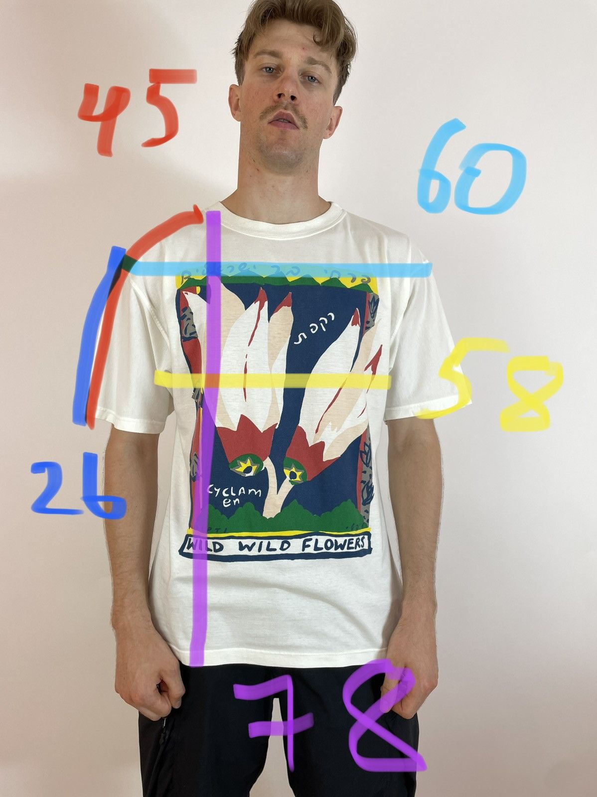 Vintage WILD WILD FLOWERS LIPTI Art to wear T-shirt vintage size L ...