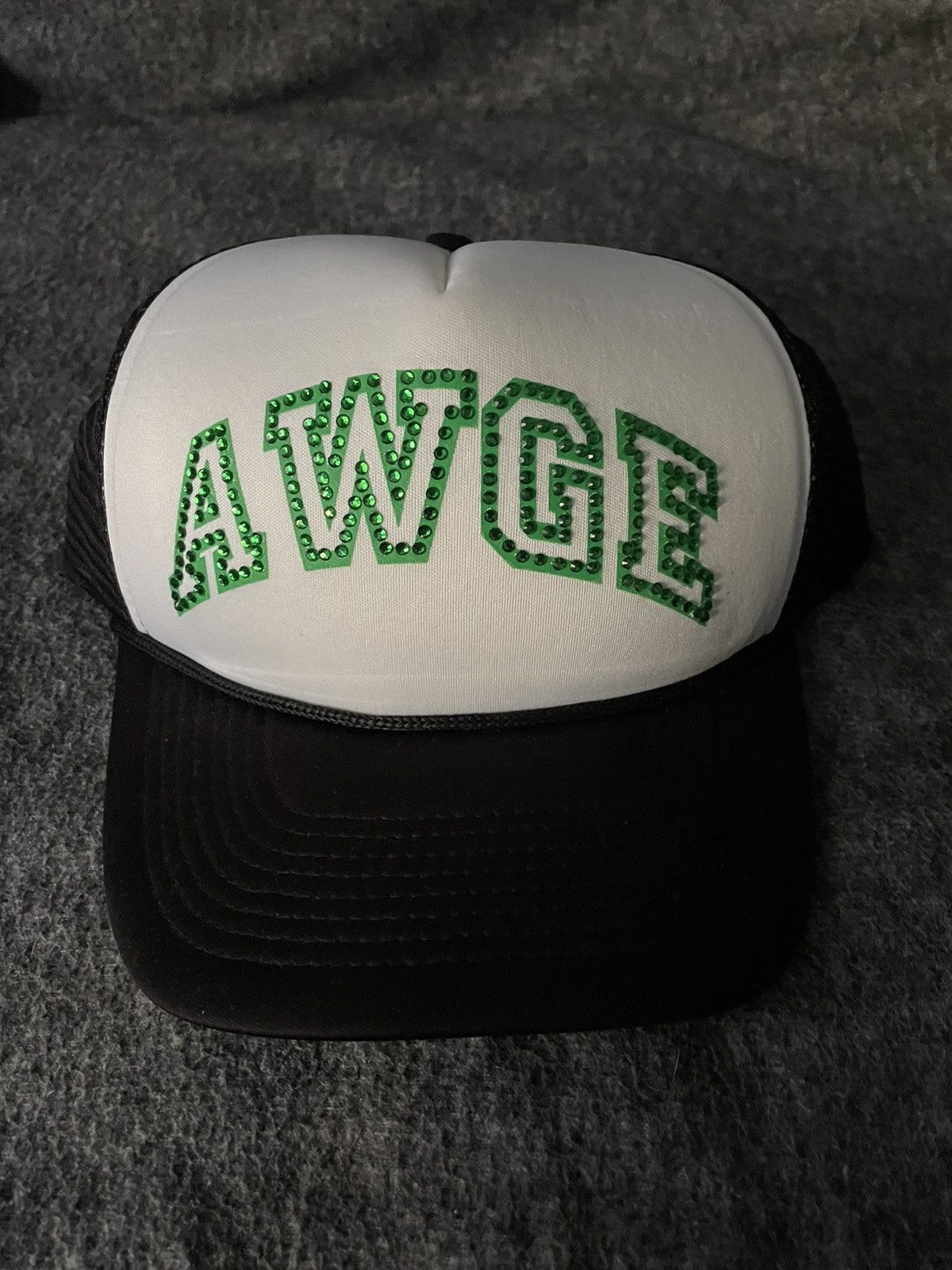 AWGE × Asap Rocky AWGE Rhinestone Trucker Hat | Grailed