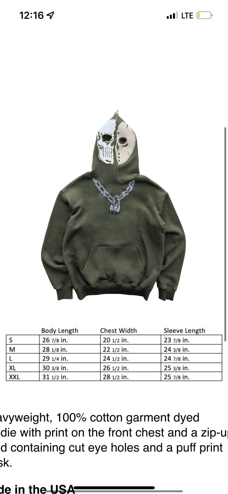 Warren Lotas Warren Lotas Hockey Mask Padlock Hoodie | Grailed