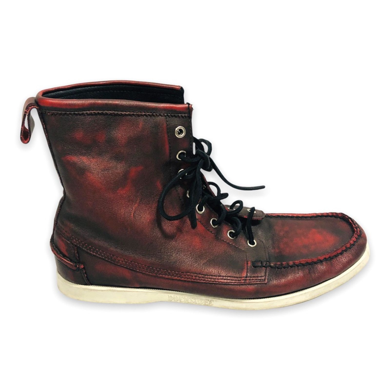 Sebago Sebago Docksides Lighthouse Ankle Boots Red Leather Lace 13 ...