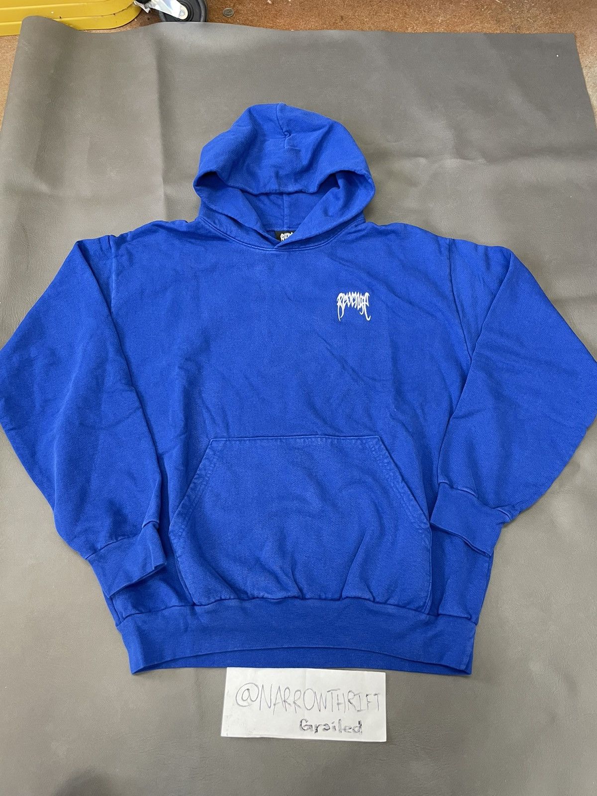 Revenge Revenge Royal Blue Basic Embroidered Hoodie Size XL | Grailed