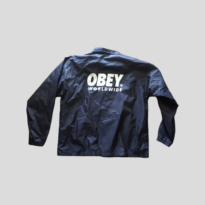 Obey Obey Worldwide Coaches Jacket Windbreaker Size Large Black | Grailed