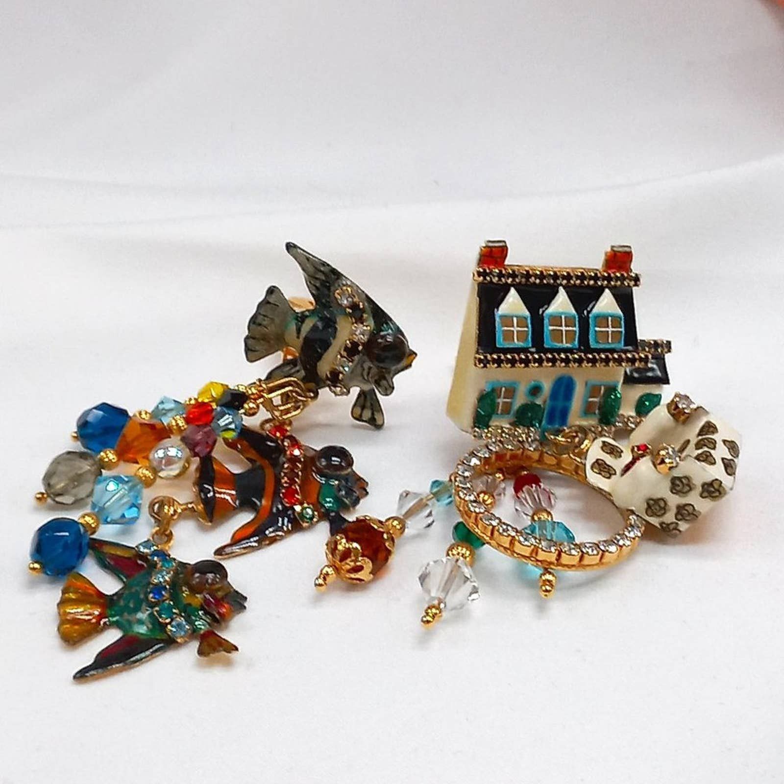 Lunch At The Ritz LUNCH AT THE RITZ Single Earrings Fish & Leave the ...