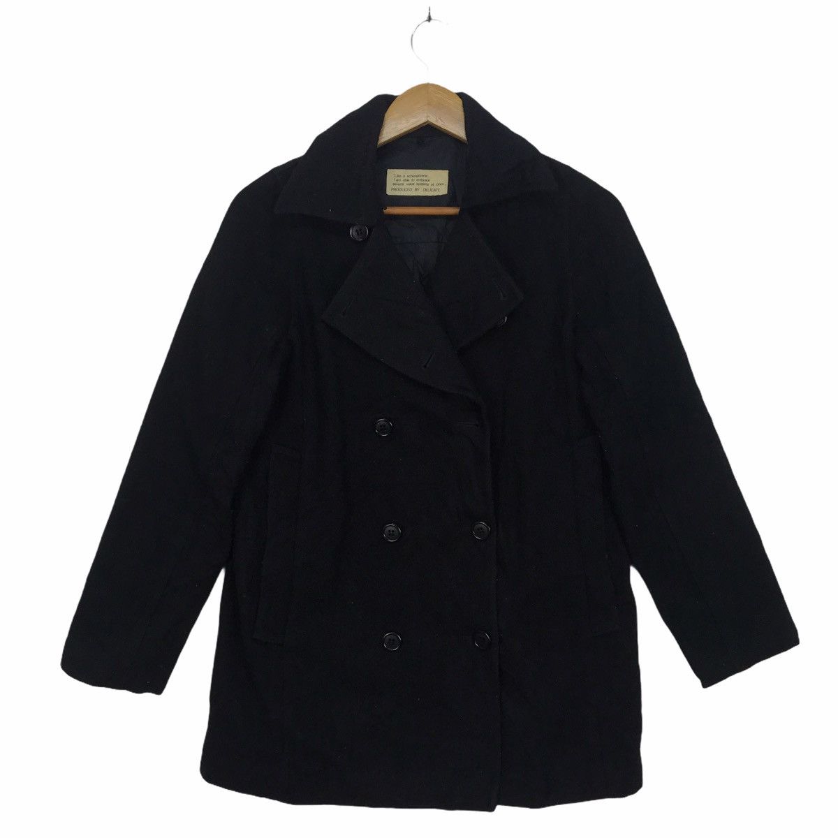 Japanese Brand DELICATE KEI AOKI Double Breasted Peacoat Jacket Heavy ...