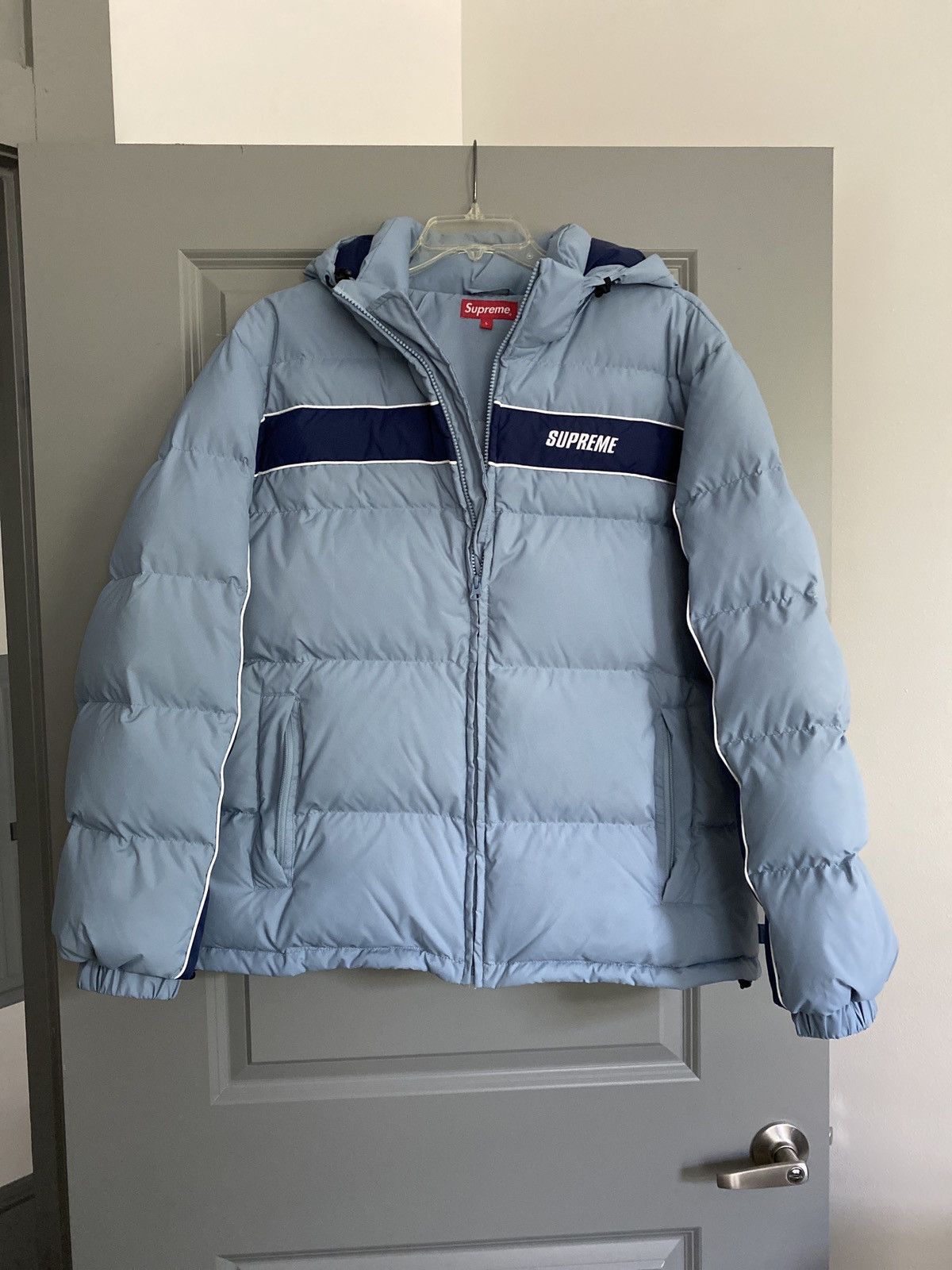Supreme Supreme Stripe Panel Down Jacket | Grailed