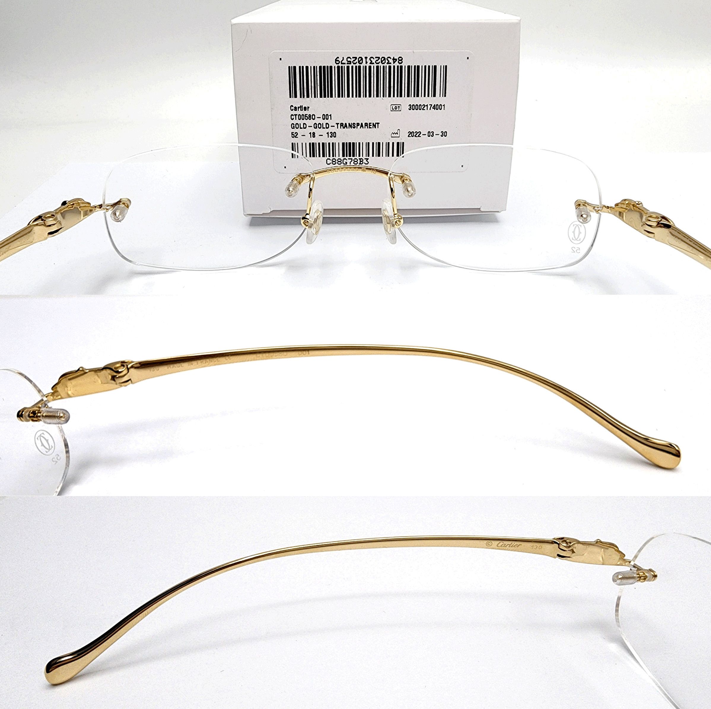 Cartier NEW! Cartier Gold Panther Spotted Black Glasses | Grailed
