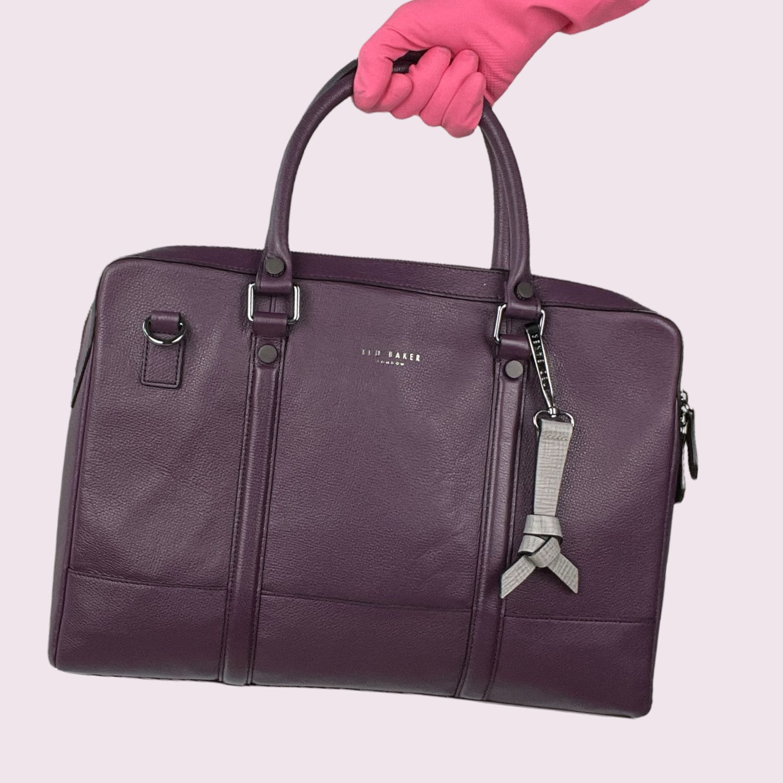 Ted Baker Ted Baker Purple Pebbled Leather Briefcase | Grailed
