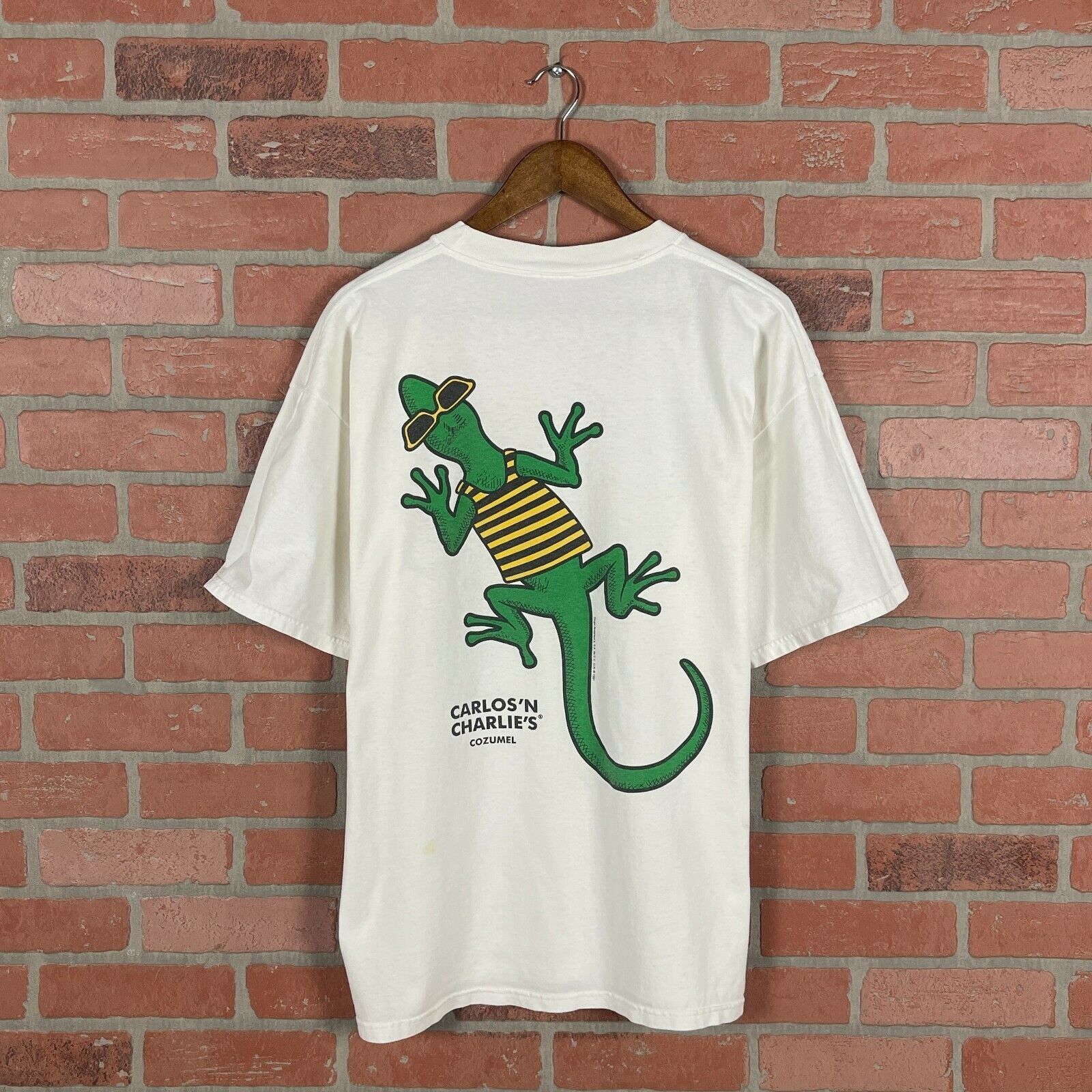 Streetwear Vtg 1991 Carlos N Charlies Cozumel Mexico Lizard T Shirt