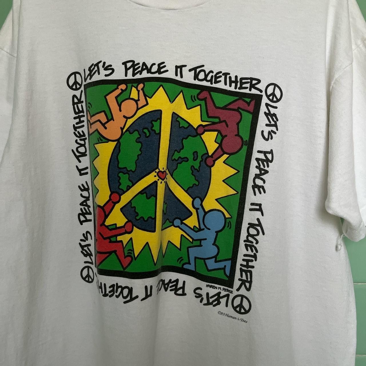 Vintage 1993 Peace It Together Karen Perez Keith Haring Art T Shirt ...