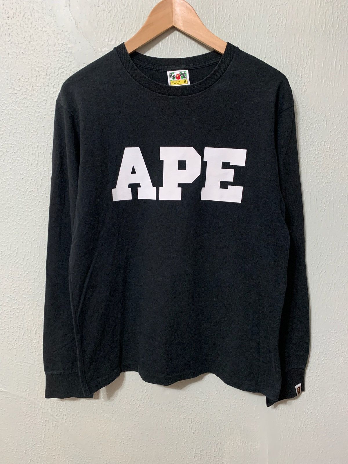 Bape × Vintage Bape Ape Block Letter Spellout Longsleeve | Grailed