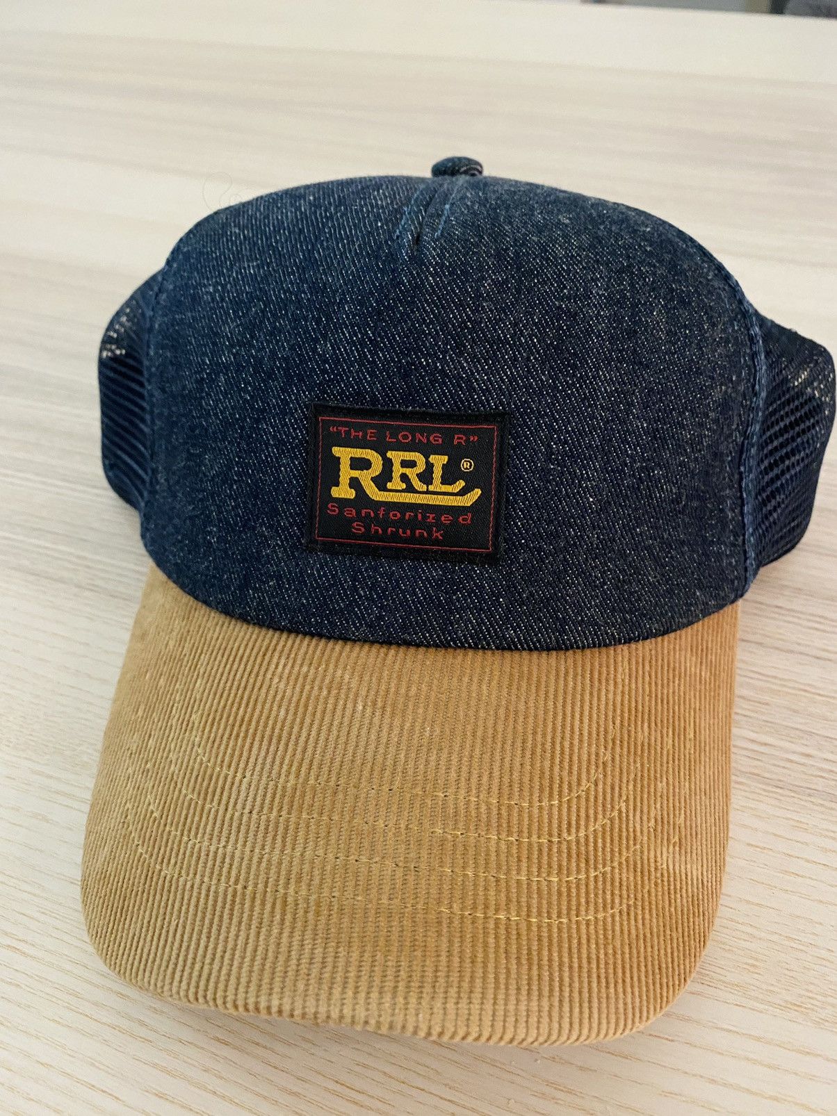 RRL Ralph Lauren RRL Denim Trucker Hat With Corduroy Brim Double RL ...