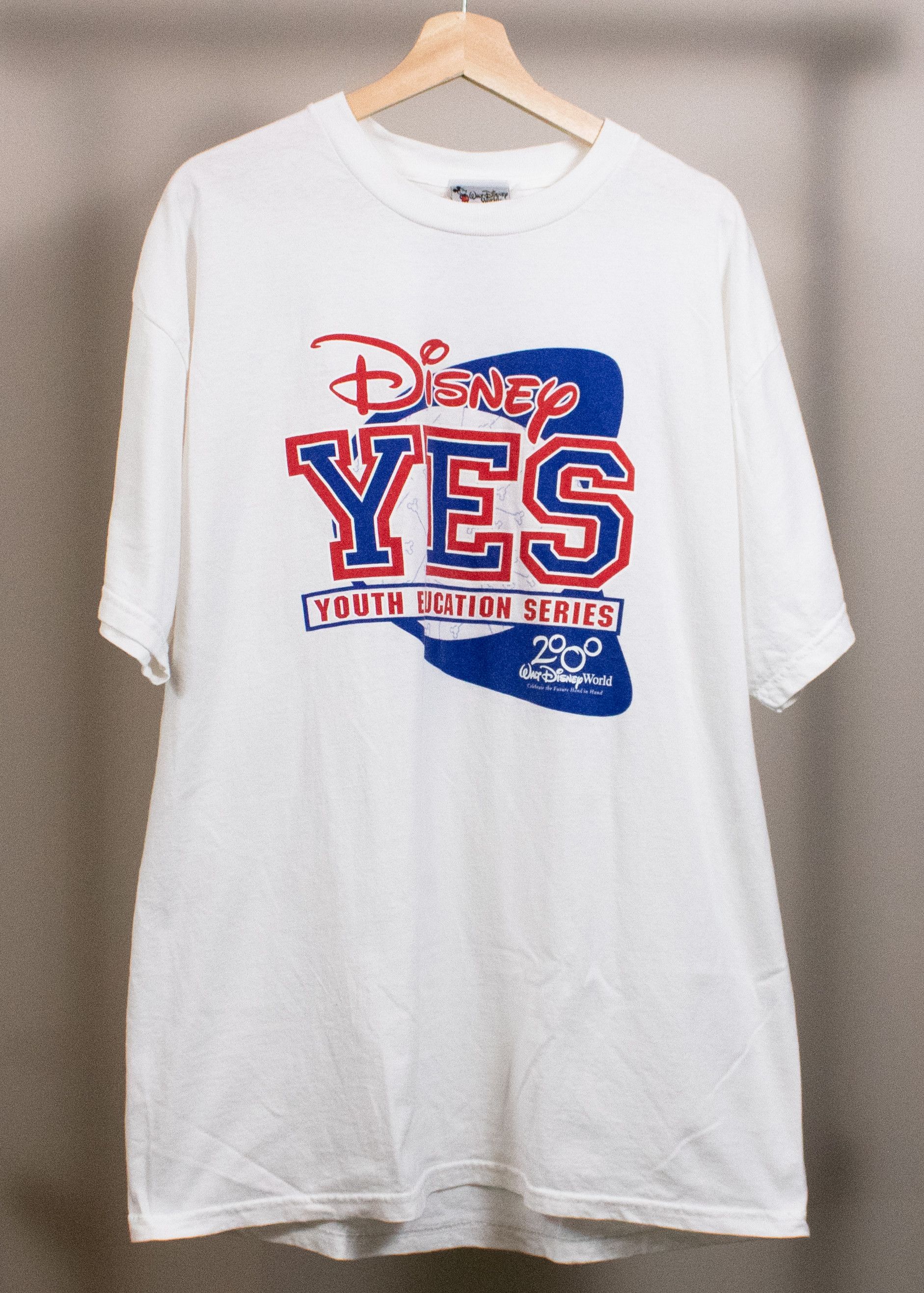 Vintage Y2K 2000 Disney Yes Youth Education Double Stitch White Tee ...