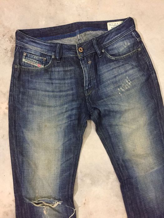 Adidas Diesel x Adidas Adi-floy distressed ripped skinny jeans | Grailed