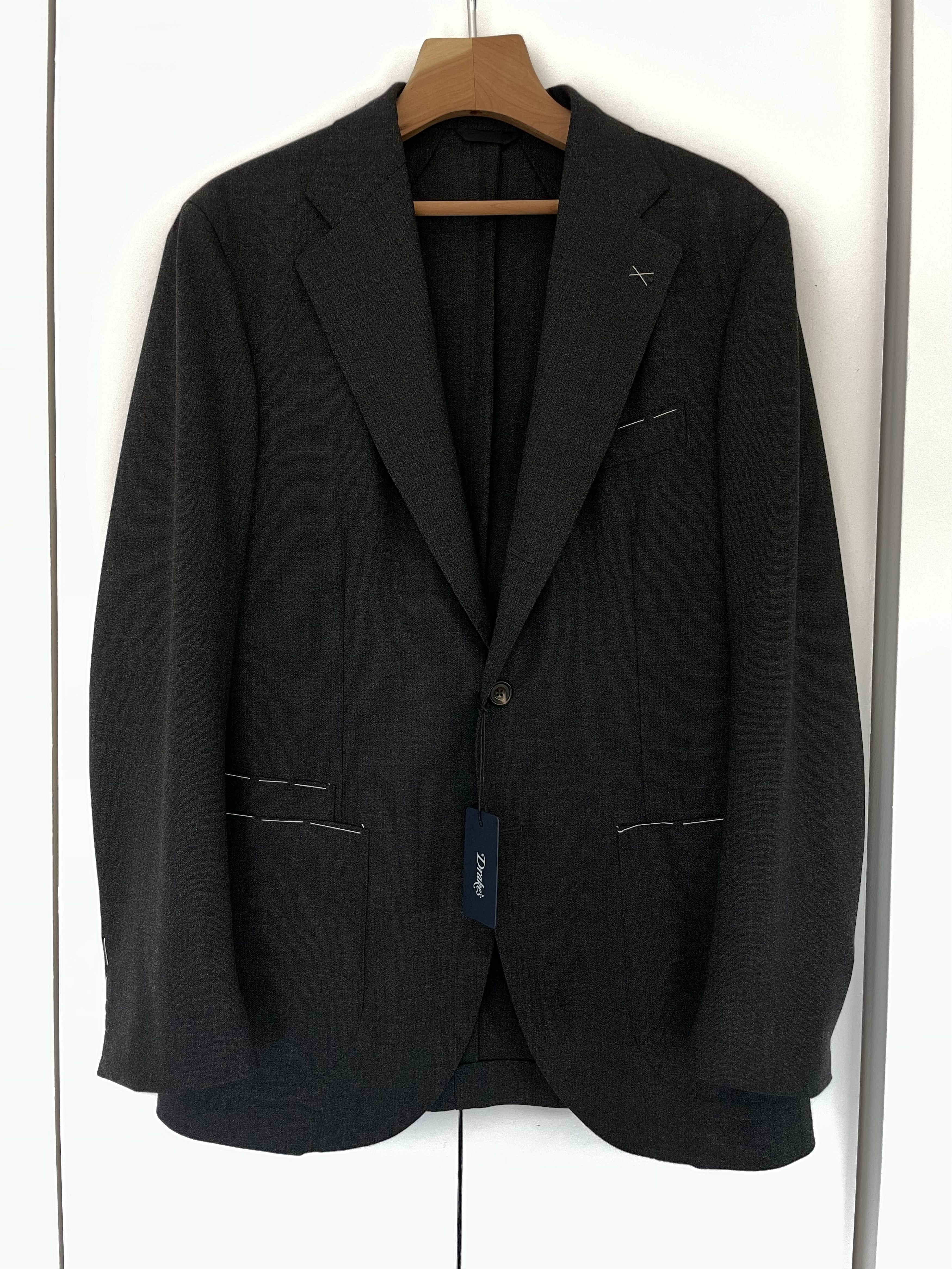 Drakes Drake’s Charcoal Tropical Merino Wool Tailored Jacket | Grailed