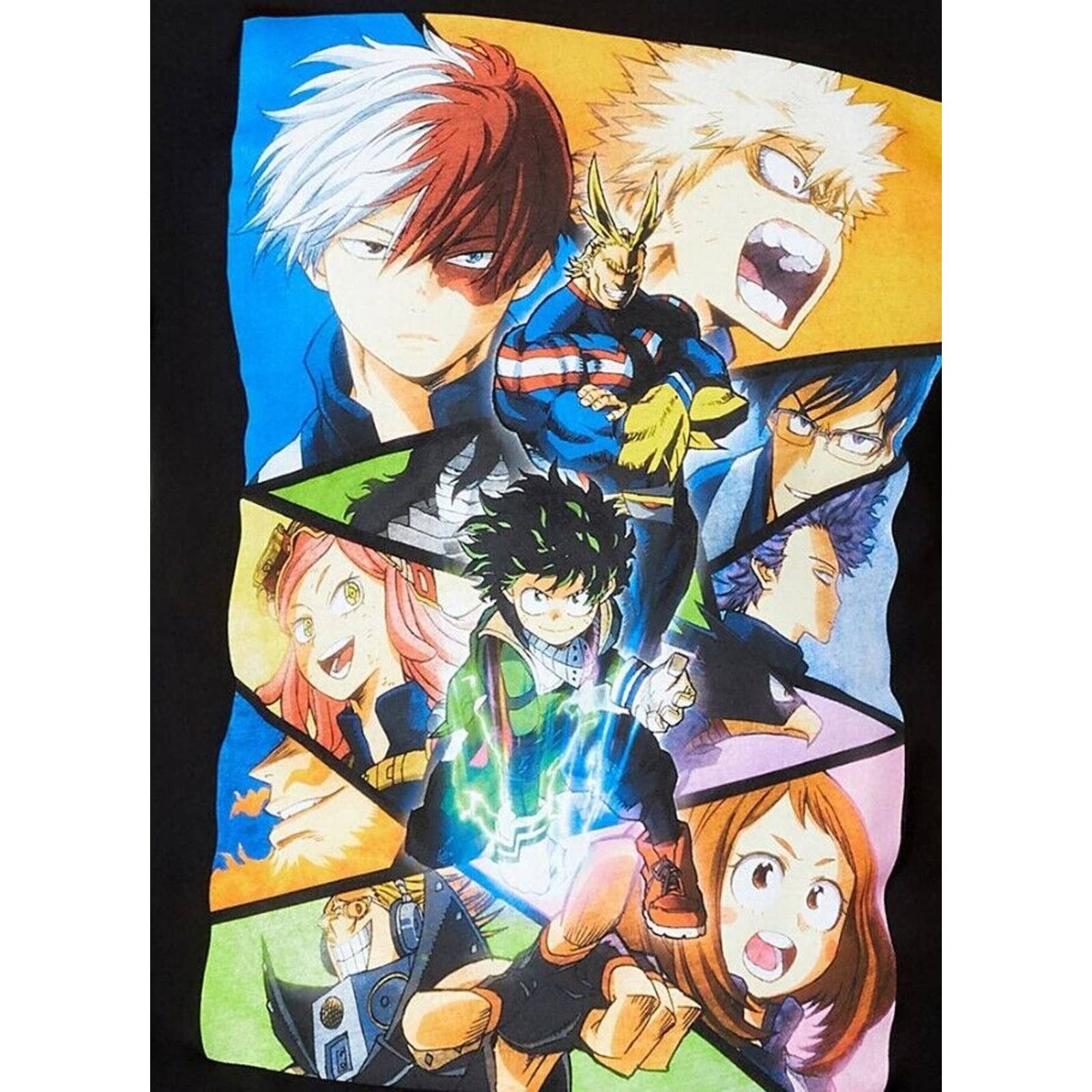 Generic My Hero Academia Japanese Anime Character Grid Tee T-Shirt ...