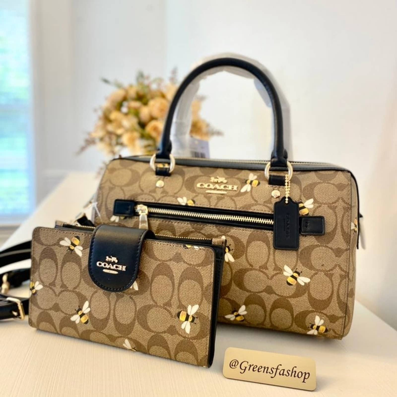 Coach Coach purse & wallet Rowan Satchel With Bee Print | Grailed