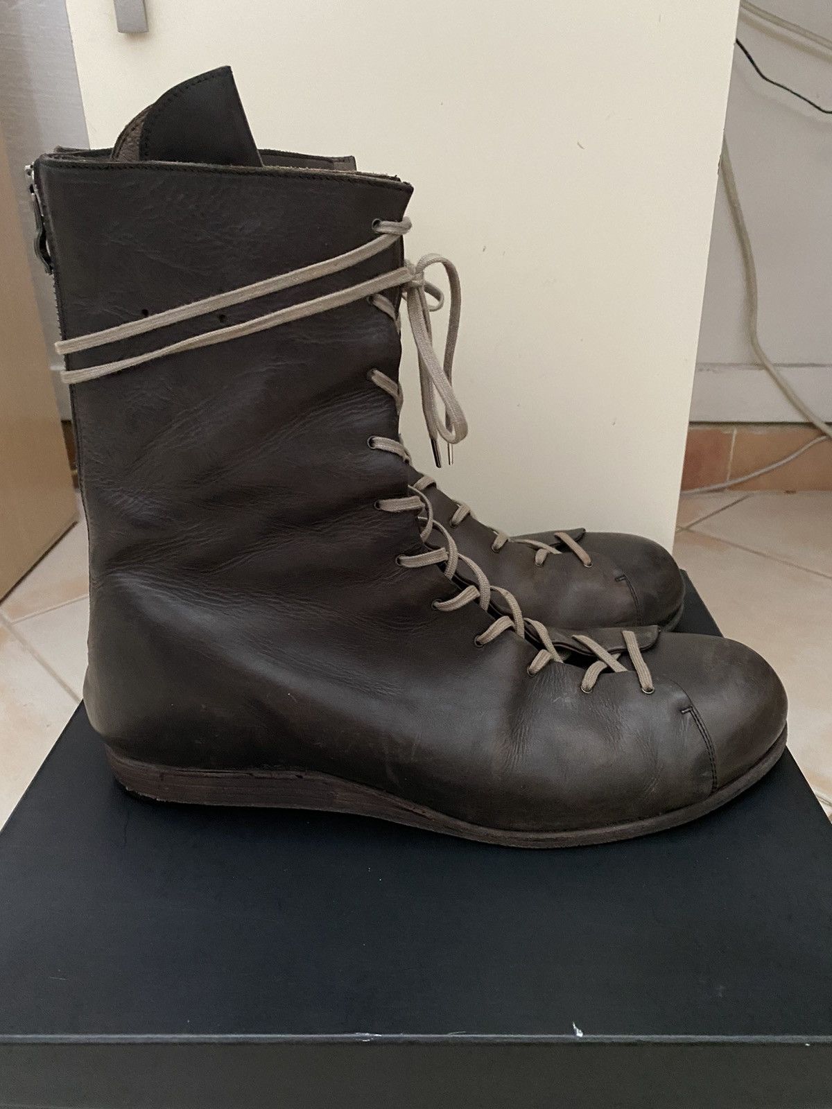 Devoa Devoa Matte Black Calf Leather Zipper Boots | Grailed