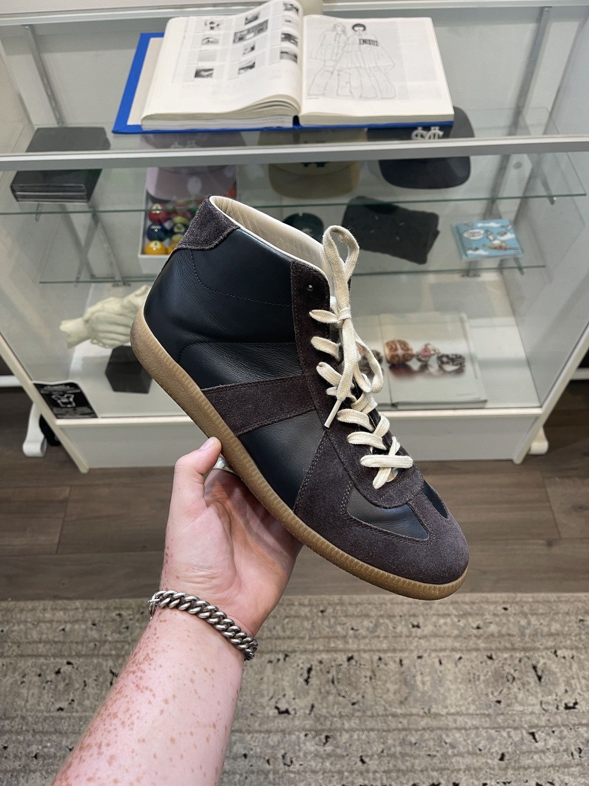 Maison Margiela High Tops GATS Brown Gum Sole | Grailed