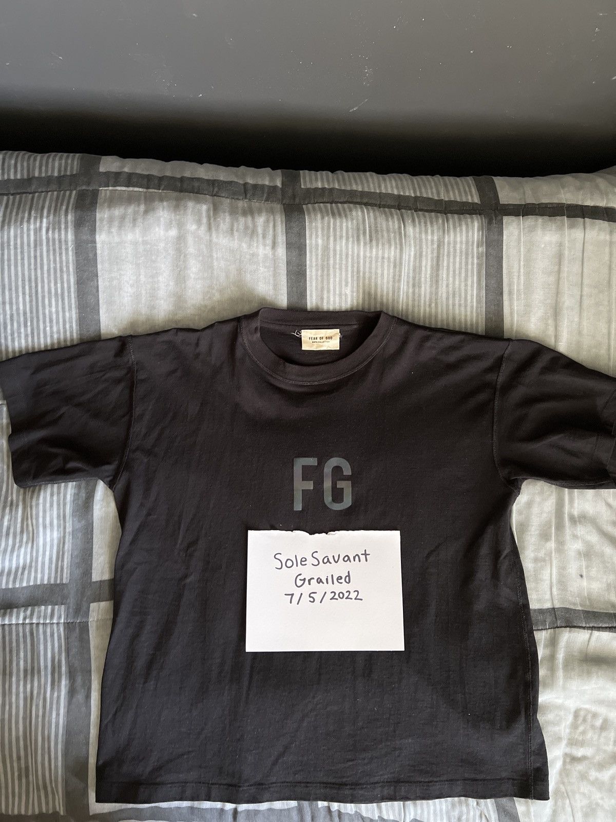 Fear of God Fear of God Reflective FG Logo T-Shirt | Grailed