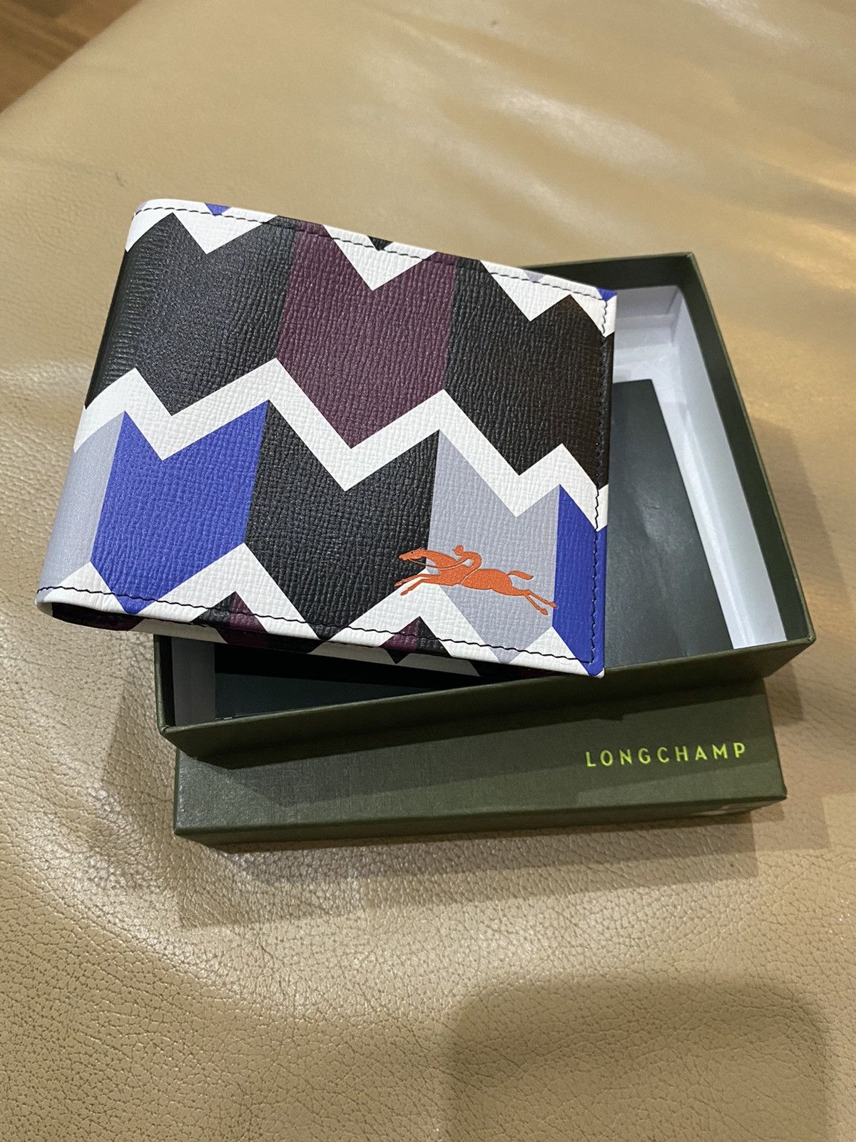 Longchamp Authentic Longchamp Bifold Mahogany Blue Wallet | Grailed