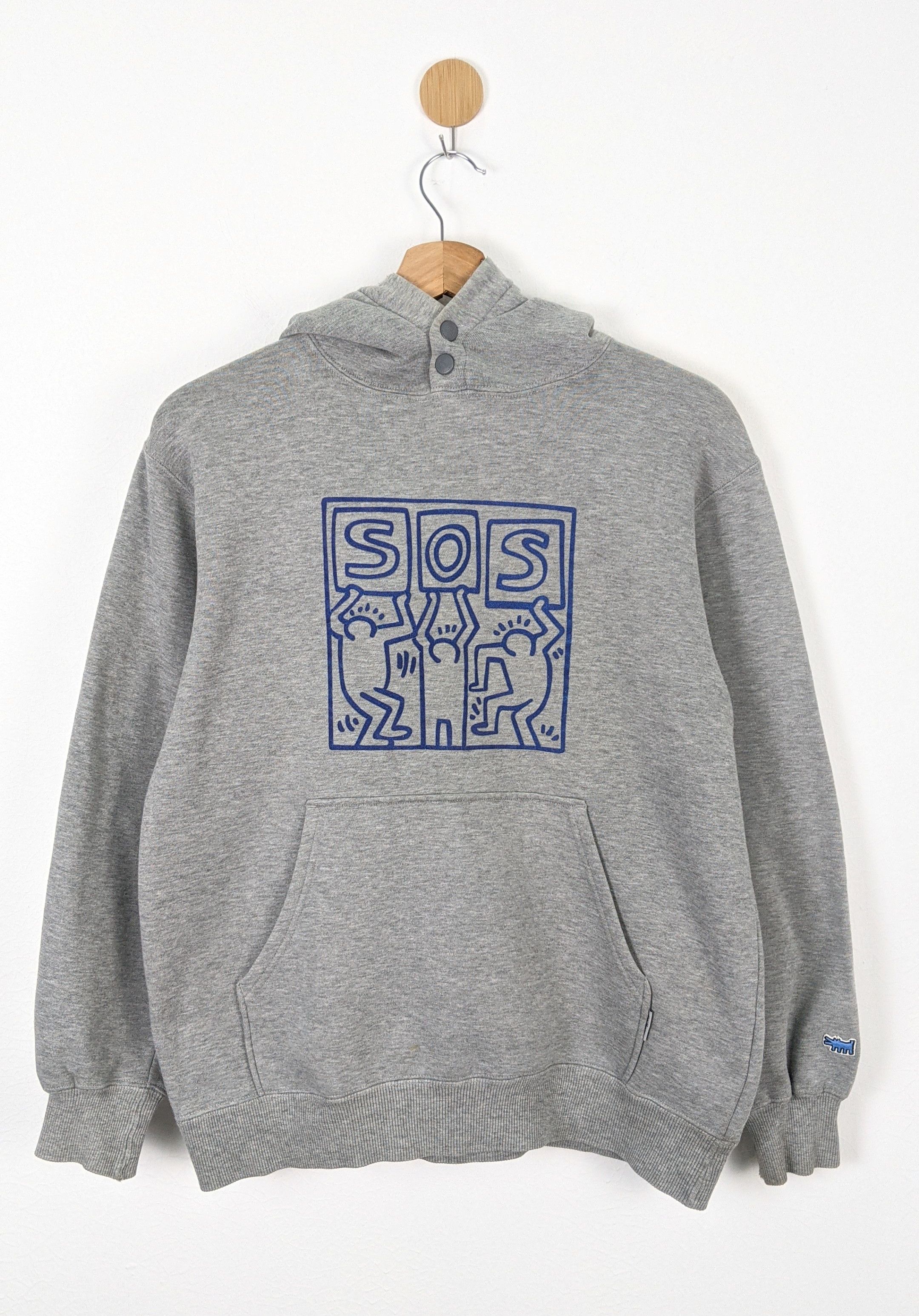 Keith Haring × Vintage Keith Haring SOS Hoodie Pop Art Sweater Hoodie ...