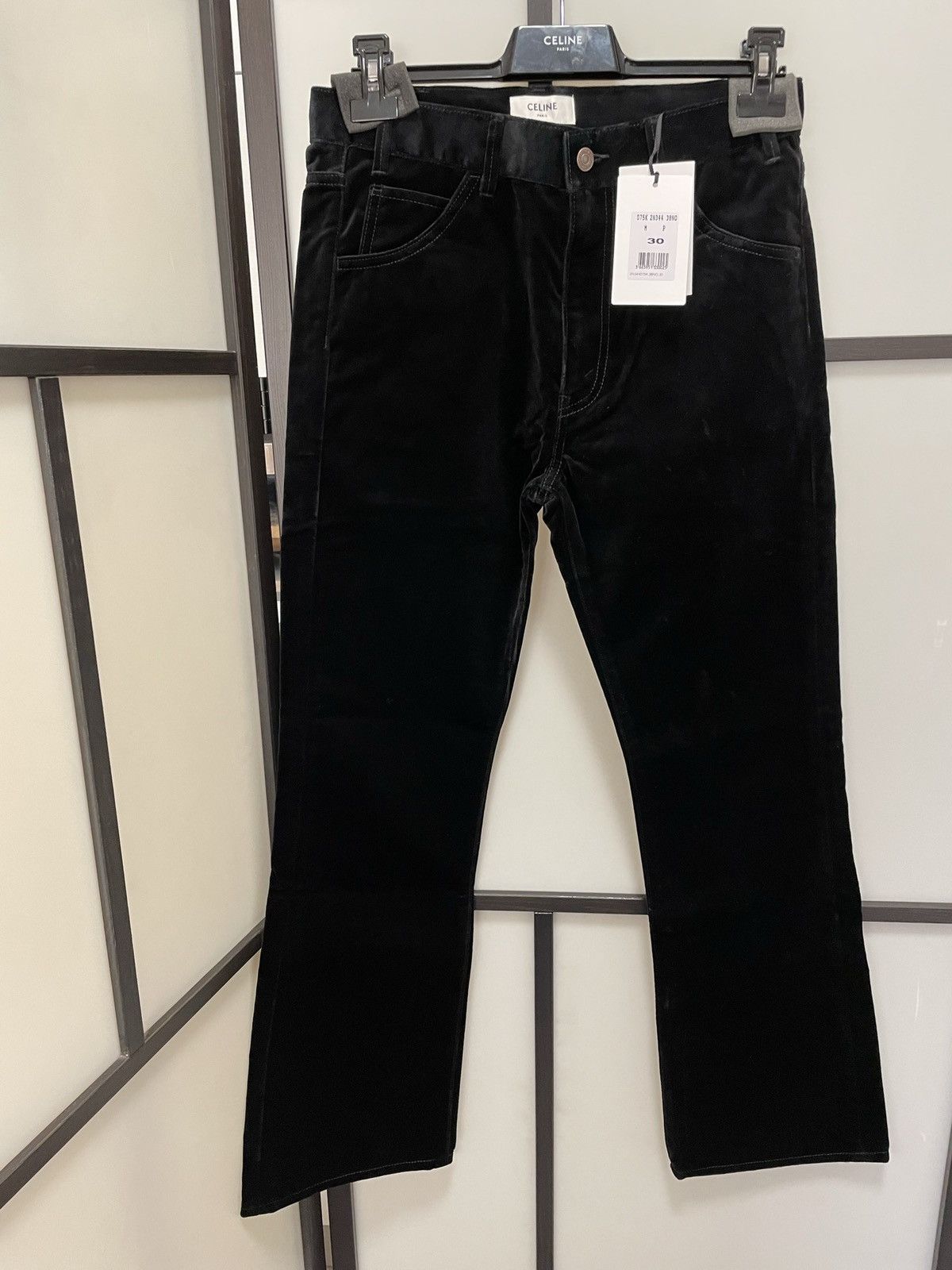 Celine × Hedi Slimane FINAL DROP - FW20 Black Velvet Dylan Flared Jeans ...