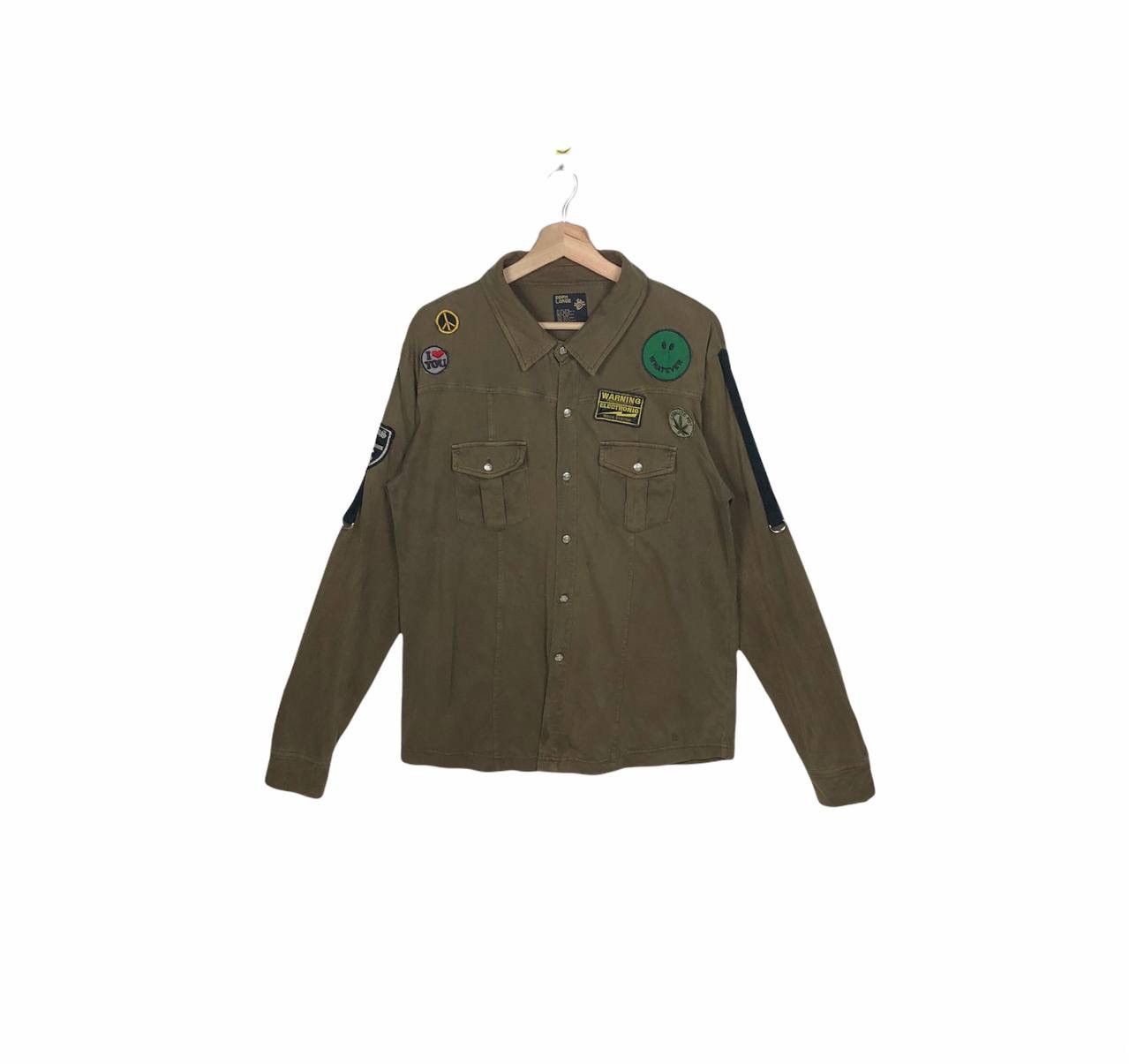 Military Punk PPFM Military Style Patchwork Shirt Jacket Multipocket ...