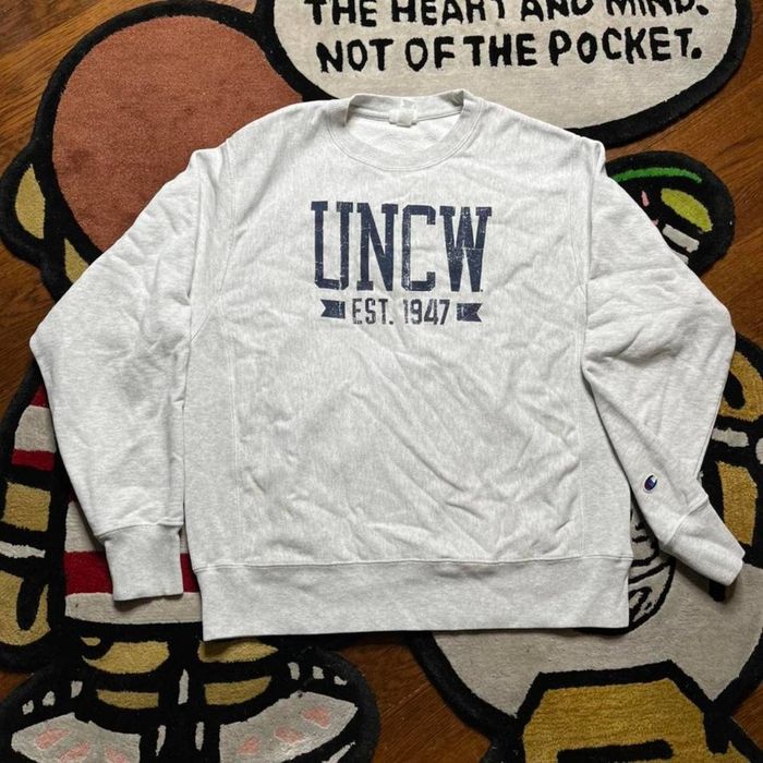 Champion Champion UNCW Reverse Weave Sweatshirt Medium Grey | Grailed