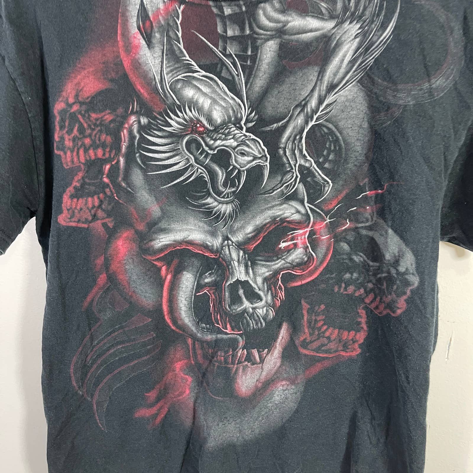 Vintage VINTAGE 2000s Y2K Skull Goth Emo Reaper Shirt | Grailed