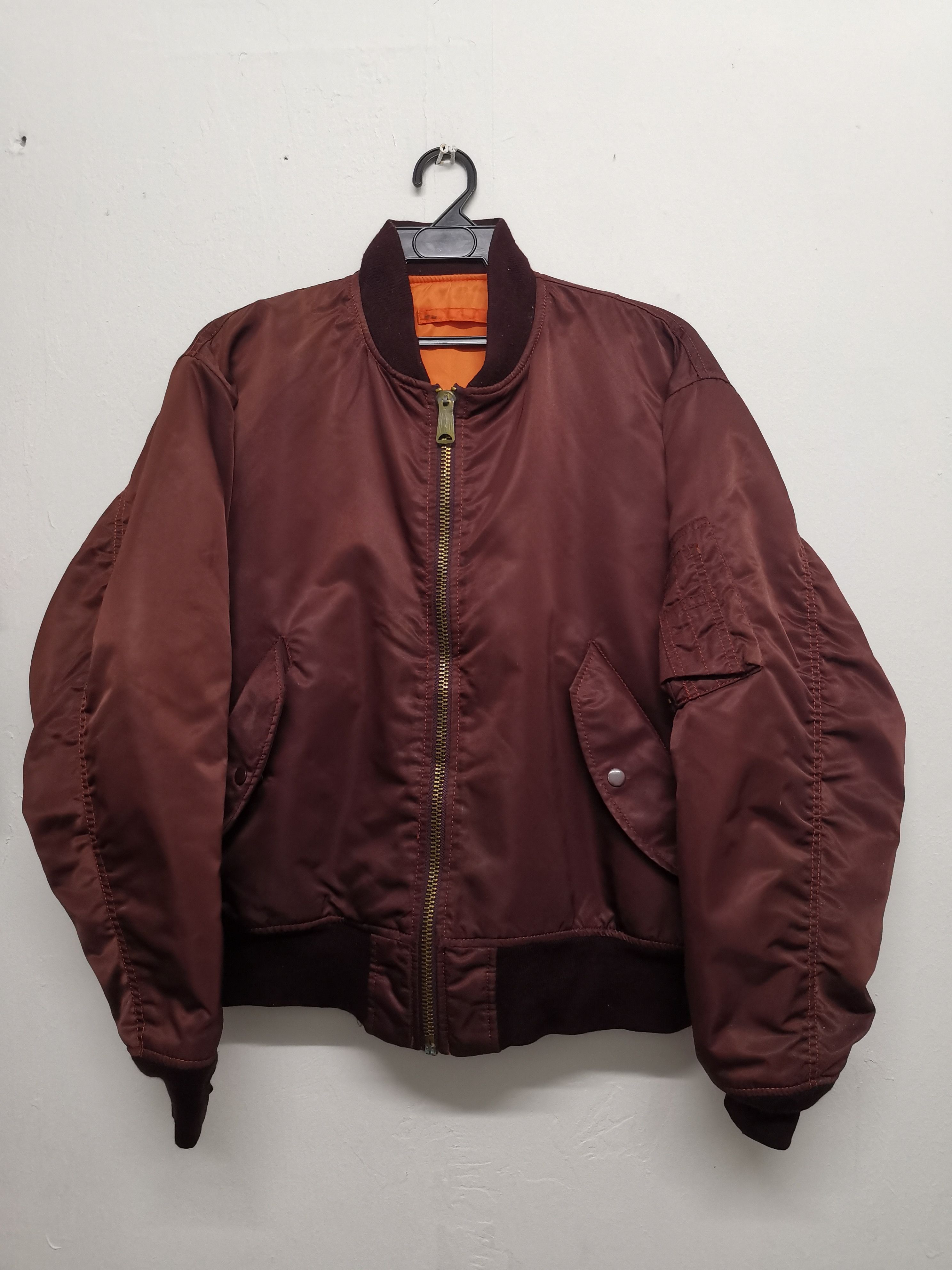 Bomber Jacket × Japanese Brand × Streetwear Reversible Type MA-1 Maroon ...